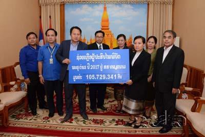 Over 100 Million Kip Donated for Disaster Victims in Vietnam